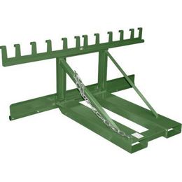 Bauer M&uuml;lltonnen-Heber MH-III, mit Gummianschlag, f&uuml;r 3x 80- bis 360-L-MGB, L 1030 x B 1595 x H 680 mm, lackiert, resedagr&uuml;n RAL 6011