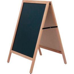 Updated Update Display Holz-Kundenstopper Economy Indoor, Buchenholz, dunkel lasiert, B 670 x H 1030 mm