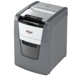 Rexel Optimum AutoFeed+ 100X Aktenvernichter P4, Vollautomatik, Partikelschnitt 4 x 28 mm, 34 l, 100 Blatt Schnittleistung, schwarz