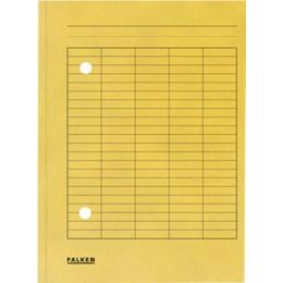 Dokumentenmappe Falken, DIN A4, 2-seitiger Gitterdruck, B 231 x H 318 mm, Karton, gelb