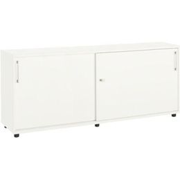 Sch&auml;fer Shop Sch&auml;fer Shop Select Anstellschiebet&uuml;renschrank, aus Holz, 2 Fachb&ouml;den, B 1600 mm x T 421 x H 750 mm, wei&szlig;