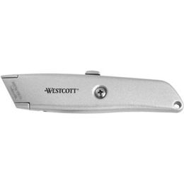 Westcott Cuttermesser, Aluminium, mit austauschbarer Trapezklinge, 61 x 19 mm, silbern