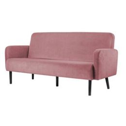 Dreisitzer Sofa meet by Paperflow LISBOA, Samtbezug pink, Fu&szlig;gestell schwarz, B 1760 x T 815 x H 830 mm