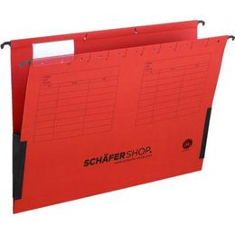 Sch&auml;fer Shop Sch&auml;fer Shop Select H&auml;ngetasche, DIN A4, seitliche Leinenfr&ouml;sche, rot, 25 St&uuml;ck