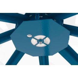 LED-Beleuchtung f&uuml;r Achteck-Raucherpavillon Modell Paris, Lichtfarbe neutralwei&szlig;, 11 W, IP65, Platte enzianblau RAL 5010