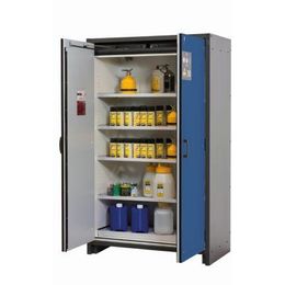 Sicherheitsschrank Typ 30 ASECOS Q-CLASSIC-30, Fl&uuml;gelt&uuml;ren, Front Enzianblau, B 1164 x T 620 x H 1947 mm