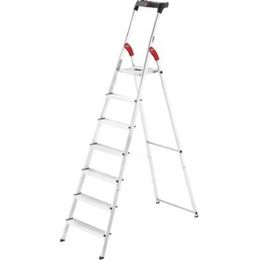 Stufen-Stehleiter Hailo L60 StandardLine, EN 131, mit Multifunktionsschale & Gelenkschutz, bis 150 kg, 7 Stufen