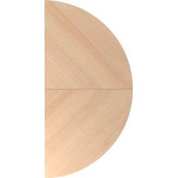 Ansatztisch Breno, f&uuml;r Schreibtische Breno, ⌀ 1600 mm, Eiche/Silber