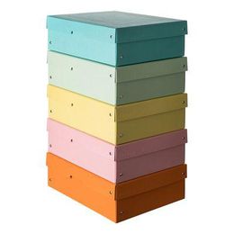 Archivbox Falken PURE Box Pastell A4, f&uuml;r bis zu 1250 Blatt, mit Beschriftungsfeld, L 320 x B 240 x F&uuml;llh&ouml;he 100 mm, FSC&reg;-Pappe, farbsortiert, 5 St&uuml;ck