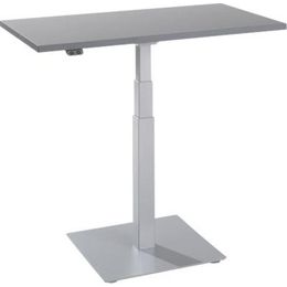 Sch&auml;fer Shop Beistelltisch Set Up, elektrisch h&ouml;henverstellbar, Monos&auml;ule, B 1000 x T 600 x H 635-1285 mm, graphit/wei&szlig;alu