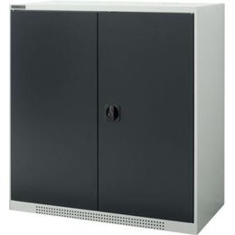 Sch&auml;fer Shop Sch&auml;fer Shop Genius Fl&uuml;gelt&uuml;rschrank FS, Stahl, mit Bel&uuml;ftungsl&ouml;chern, B 1055 x T 620 x H 1105 mm, 3 OH, lichtgrau/anthrazitgrau, bis 450 kg