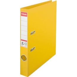 Ordner ESSELTE&reg; No. 1, A4, R&uuml;ckenbreite 50 mm, f&uuml;r ca. 350 Blatt, Hebelmechanik, R&uuml;ckenschild, Griffloch & Raumsparschlitze, FSC&reg;-Karton, gelb