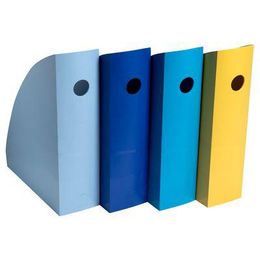 Stehsammler Set Exacompta BEE BLUE Pen Cube, 4-teilig, f&uuml;r Dokumente im Format A4+, mit Griffloch, Blauer Engel, Polystyrol, mehrfarbig