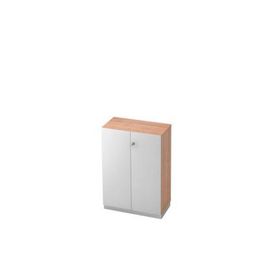 Aktenschrank, 3 OH, B 800 x T 420 mm, Nussbaum-Dekor/silber