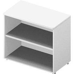 Anstellregal ARLON OFFICE, 2 offene F&auml;cher, B 800 x T 450 x H 730 mm, wei&szlig;/wei&szlig;