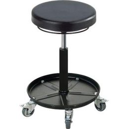 Drehhocker ASSISTENT, mit Rollen und Ablage, Sitz PU-Schaum