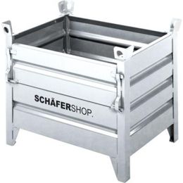 Sch&auml;fer Shop Transport- und Stapelbeh&auml;lter Sch&auml;fer Shop Select, mit Klappe, B 850 x T 650 x H 670 mm, feuerverzinkt, bis 800 kg