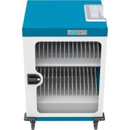 Notebook-Ladewagen Good Connections GEMMA N32, f&uuml;r 32 Ger&auml;te, Schuko-Buschen, abschlie&szlig;bar, Leistung 3680 W, wei&szlig;-blau