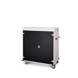 Laptopwagen mit Ladefunktion, 2-Punkt-Verriegelung, Feststellbremse, 30 F&auml;cher, B 1310 x T 500 x H 1250, schwarz