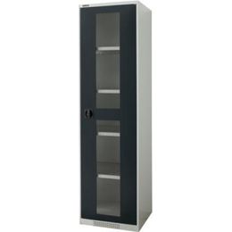 Sch&auml;fer Shop Sch&auml;fer Shop Genius Sichtt&uuml;rschrank FS, 5 OH, abschlie&szlig;bar, 4 Fachb&ouml;den, bis 250 kg, B 545 mm, Stahl, lichtgrau RAL 7035/anthrazitgrau RAL 7016