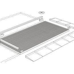 Verbindungselement f&uuml;r asecos Bodenelemente mit B 2900 x H 78 mm, Stahl verzinkt, B 2820 x T 45 mm