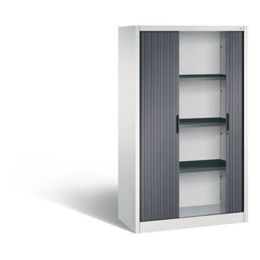 C + P Rollladenschrank Omnispace, 4 OH, abschlie&szlig;bar, B 1000 x T 420 x H 1660 mm, Stahl/Kunststoff, lichtgrau/schwarzgrau