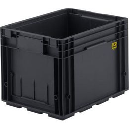 Sch&auml;fer Shop Kleinladungstr&auml;ger R-KLT 4129 ESD, Kunststoff, B 400 x T 300 mm, bis 20 kg, schwarz ableitend
