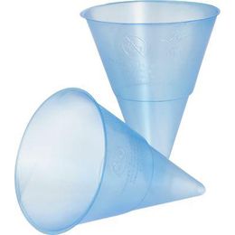 Spitzbecher Papstar Blue Cone, Volumen 115 ml, f&uuml;r marktg&auml;nige Wasserspender, &Oslash; 70,3 mm, Polypropylen, blau-transparent, 1000 St&uuml;ck