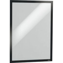 Durable Inforahmen DURAFRAME&reg; Poster, A2 Hoch-/Querformat, f&uuml;r 2 Poster, selbstklebend, aufklappbarer Magnetrahmen, B 465 x T 28 x H 639 mm, PET, schwarz