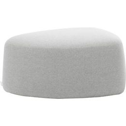 Polsterm&ouml;bel Leyform GOGO Pouf, mittel, oval, B 980 x T 910 x H 440 mm, mit Gleitern, Stoffbezug, hellgrau