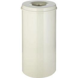 Abfallsammler, f&uuml;r den Innenbereich, Volumen 50 l, selbstl&ouml;schender Deckel, &Oslash; 335 x H 625 mm, Stahl pulverbeschichtet, wei&szlig;/wei&szlig;