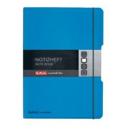Herlitz Notizbuch my.book, Format DIN A4, Kunststoff, 2 x 40 Bl&auml;tter kariert/liniert, blau
