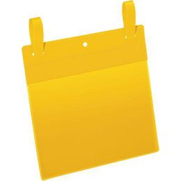 Durable Dokumententaschen mit Lasche, B 210 x H 148 mm (DIN A5 quer), 50 St&uuml;ck, gelb