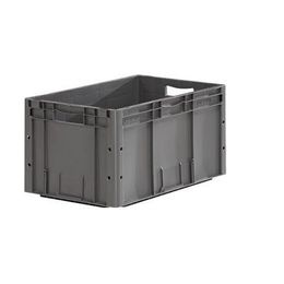 Sch&auml;fer Shop Euro Box SSI Sch&auml;fer Serie LTF 6320, Volumen 62,7 l, bis 30 kg, Durchfassgriff, L 600 x B 400 mm, Blauer Engel, Recycling-PP, eisengrau