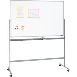 Sch&auml;fer Shop Sch&auml;fer Shop Select Mobiles Whiteboard, um 360&deg; drehbare Tafel, wei&szlig; lackiert, Ablageschale, 4 Lenkrollen, B 1500 x H 1000 mm