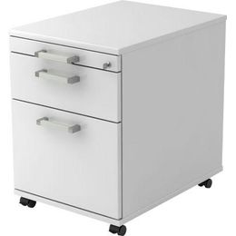 Rollcontainer TARVIS, 1 Utensilienauszug, abschlie&szlig;bar, 1 Schub, 1 HR-Auszug, B 428 x T 580 x H 590 mm, lichtgrau