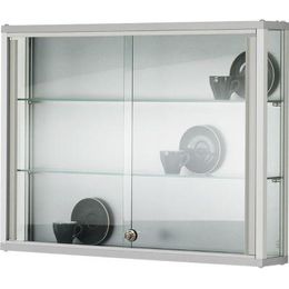 Wandvitrine, einh&auml;ngend, 2 verstellbare Glasb&ouml;den, abschlie&szlig;bare Schiebet&uuml;ren, ESG-Sicherheitsglas, B 1000 x T 200 x H 800 mm