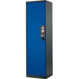 Chemikalienschrank ASECOS CS-CLASSIC, Fl&uuml;gelt&uuml;r, 3 B&ouml;den, 545x520x1950 mm, enzianblau