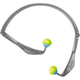 B&uuml;gelgeh&ouml;rschutz Uvex x-fold, SNR 23 dB, EN 352-1, faltbar, ergonomisch, grau-blau-neonlime, 5 St&uuml;ck
