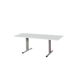 Sch&auml;fer Shop Sch&auml;fer Shop Select Besprechungstisch Planova Basic, Rechteck, T-Fu&szlig;, B 1800 x T 800 x H 717 mm, lichtgrau/wei&szlig;aluminium RAL 9006