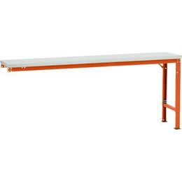 Manuflex Ansatztisch UNIVERSAL Spezial, 2000 x 800 mm, Kunststoff lichtgrau, rotorange