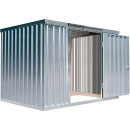 Materialcontainer MC 1300, verzinkt, montiert, mit Holzfu&szlig;boden