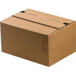 Versandkartons, Automatikboden & wiederverschlie&szlig;barer Klappdeckel, bis 20 kg, Innenma&szlig;e L 305 x B 215 x H 135 mm, Wellpappe, braun, 50 St&uuml;ck