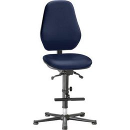 bimos Labordrehstuhl LEANOS 9136, mit Gleiter und Aufstiegshilfe, Kunstleder, blau