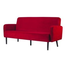 Dreisitzer Sofa meet by Paperflow LISBOA, Samtbezug rot, Fu&szlig;gestell schwarz, B 1760 x T 815 x H 830 mm