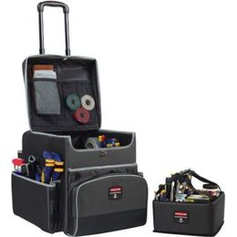 Reinigungswagen Rubbermaid&reg; Quick Cart Gro&szlig;, 60 l, Au&szlig;entaschen, Rei&szlig;verschlusstasche & Innenf&auml;cher, Teleskopgriff, wasser-/&ouml;lresistent, Teflon&reg;