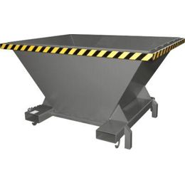 Bauer SBT Bef&uuml;lltrichter, Stahlblech, St&uuml;tzf&uuml;&szlig;e, Einfahrtaschen, lackiert, L 1320 x B 1710 x H 990 mm, mausgrau RAL 7005