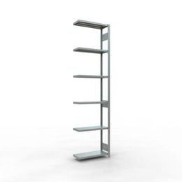 SCHULTE LAGERTECHNIK Fachbodenregal-Stecksystem MULTIplus 250, Anbauregal, L&auml;ngenriegel, 3000x750x300 mm, 7 B&ouml;den, verzinkt