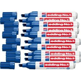 Edding No.1 permanent Marker, 10 St&uuml;ck, blau