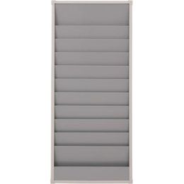 Werkstattplaner EICHNER, 2-bahnig, 10 Schienen, f&uuml;r bis zu 20 Auftragstaschen des Formates A5, B 554 x H 960 mm, Kunststoff, grau